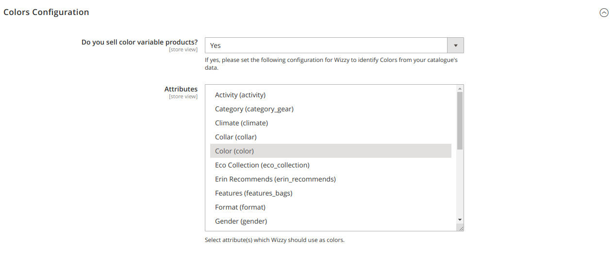 Colors Configuration - Wizzy User Docs
