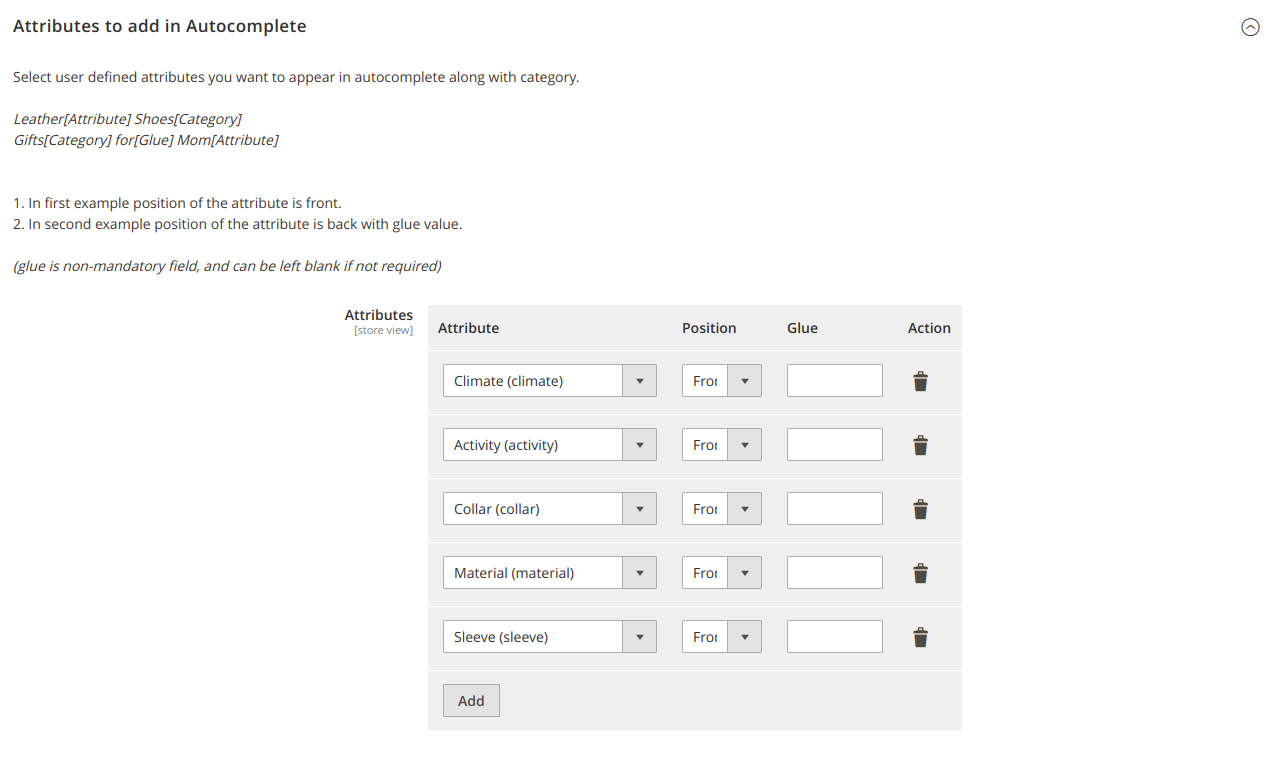 Attributes in Autocomplete - Wizzy User Docs