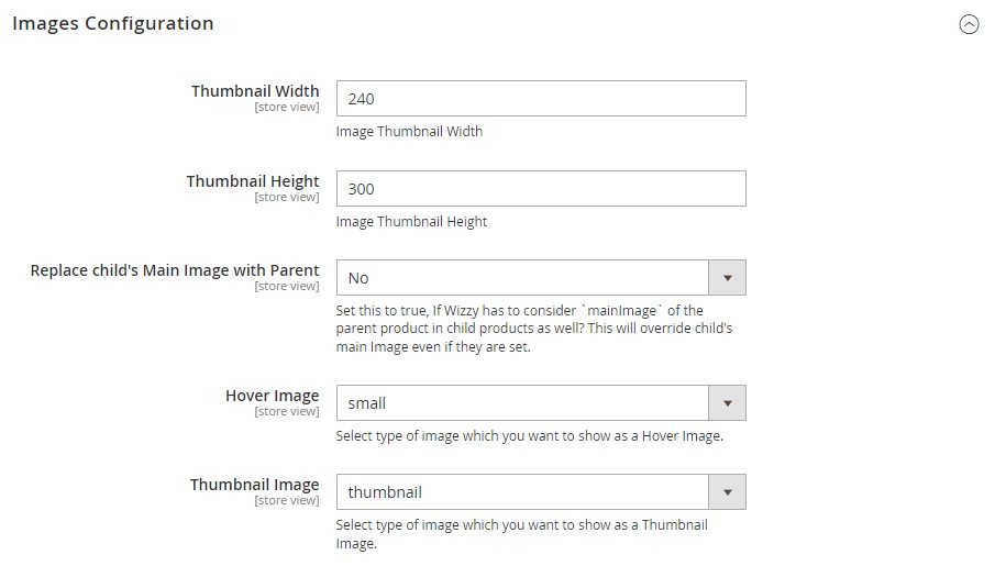 Images Configuration - Wizzy User Docs