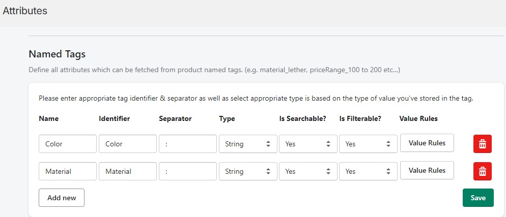 Named Tags Configuration - Wizzy User Docs