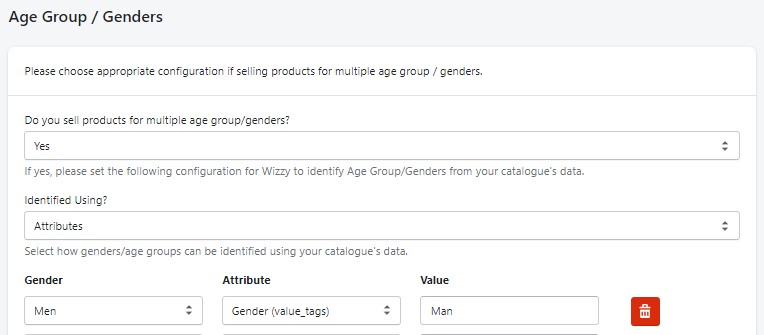 Age Group/Gender Configuration - Wizzy User Docs