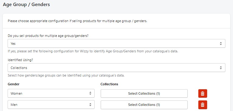 Age Group/Gender Configuration - Wizzy User Docs