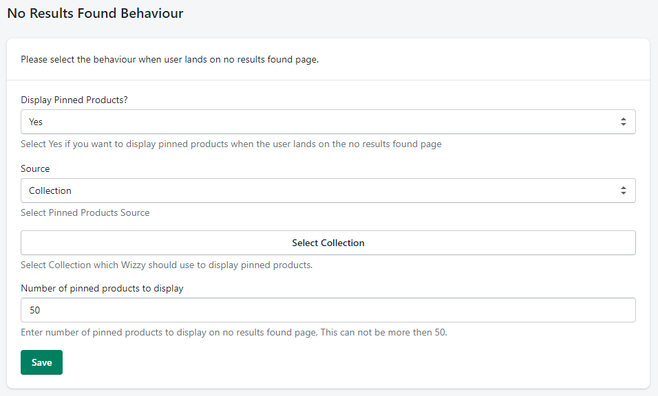 No Results Found Behavior - Wizzy User Docs