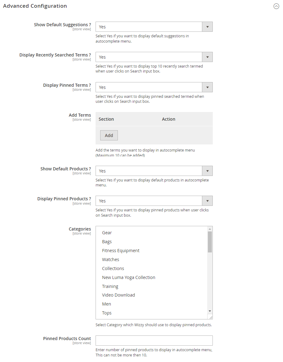 Advanced Configuration - Wizzy User Docs