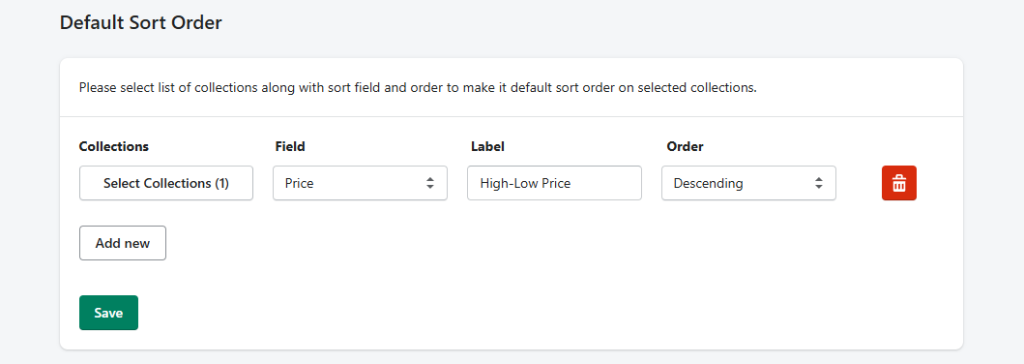 Default Sort Order - Wizzy User Docs